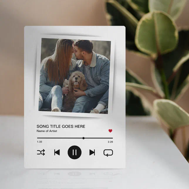 Music Song Artist Couple Photo Plaque | Zazzle