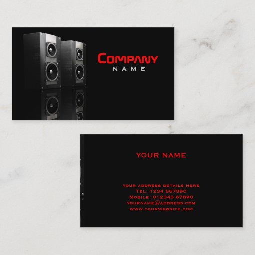 Music Speakers Business Card | Zazzle