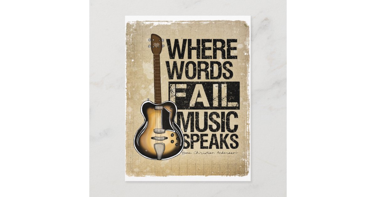 music speaks postcard | Zazzle