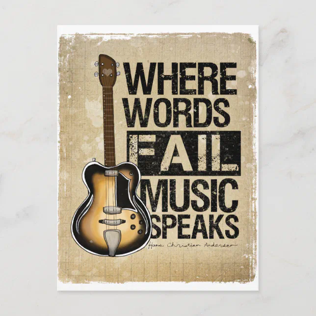 music speaks postcard | Zazzle
