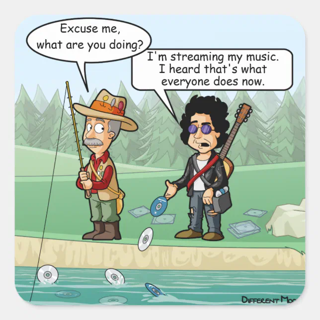 Music Streaming Funny Pun 20 Square Stickers | Zazzle