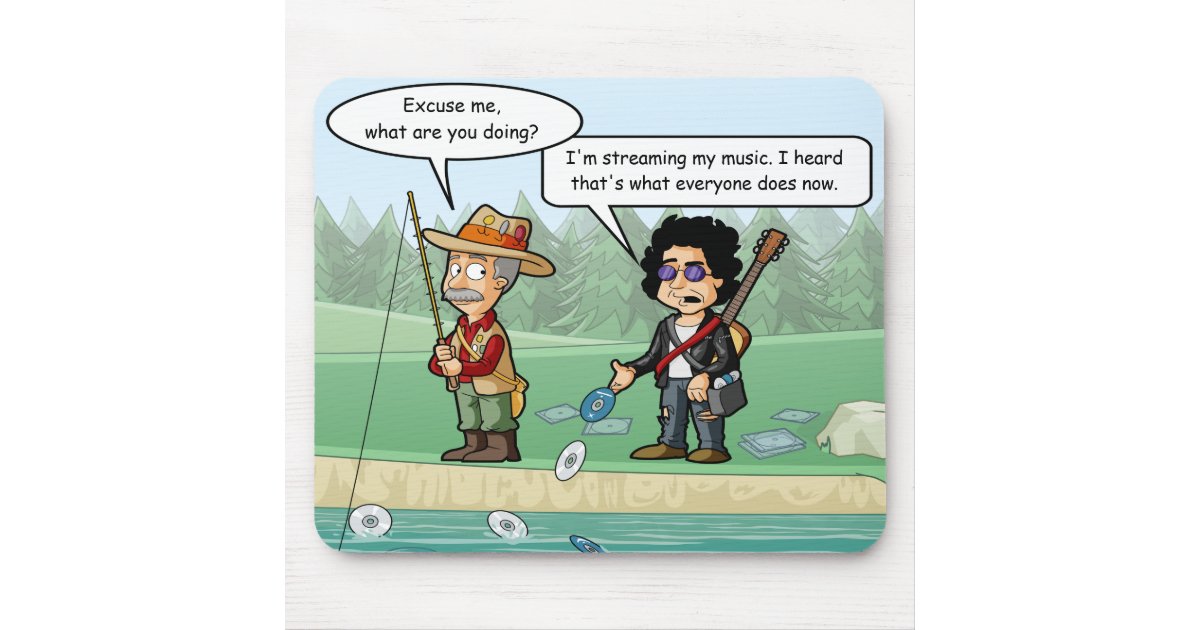 Music Streaming Funny Pun Mouse Pad | Zazzle