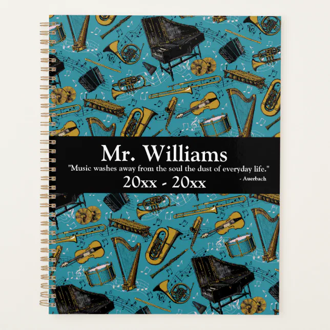 Music Teacher, Back To School, Instruments Planner | Zazzle