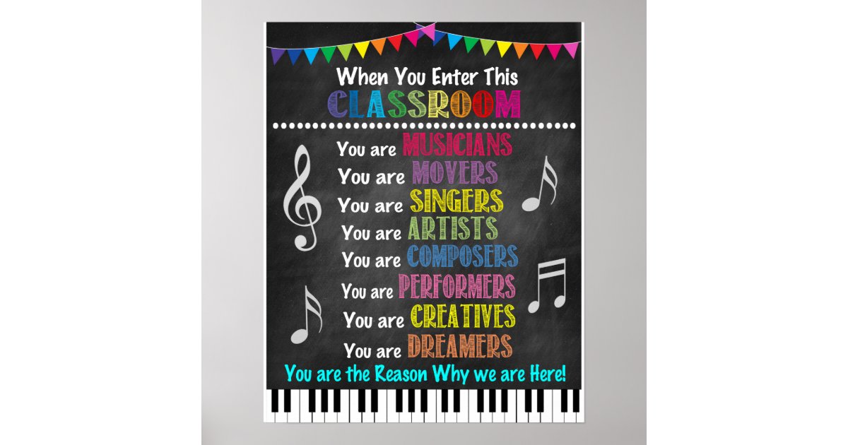 Music Teacher Classroom Poster | Zazzle