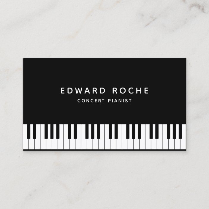 Music Teacher Elegant Pianist Piano Keys Business Card