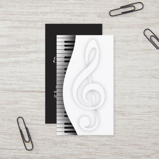 Music Teacher Elegant Piano Keys Musical Business Card | Zazzle.com