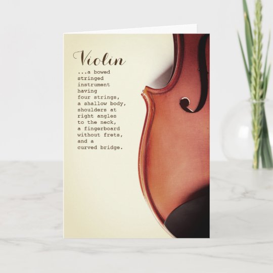 Music Teacher Gifts - Definition of a Violin Card | Zazzle