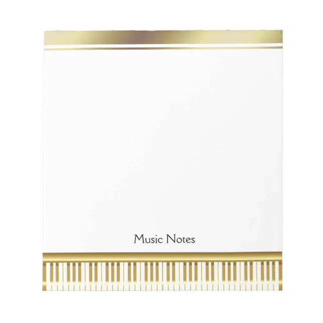 Music Teacher Gold Piano Keyboard Musician DJ Notepad | Zazzle