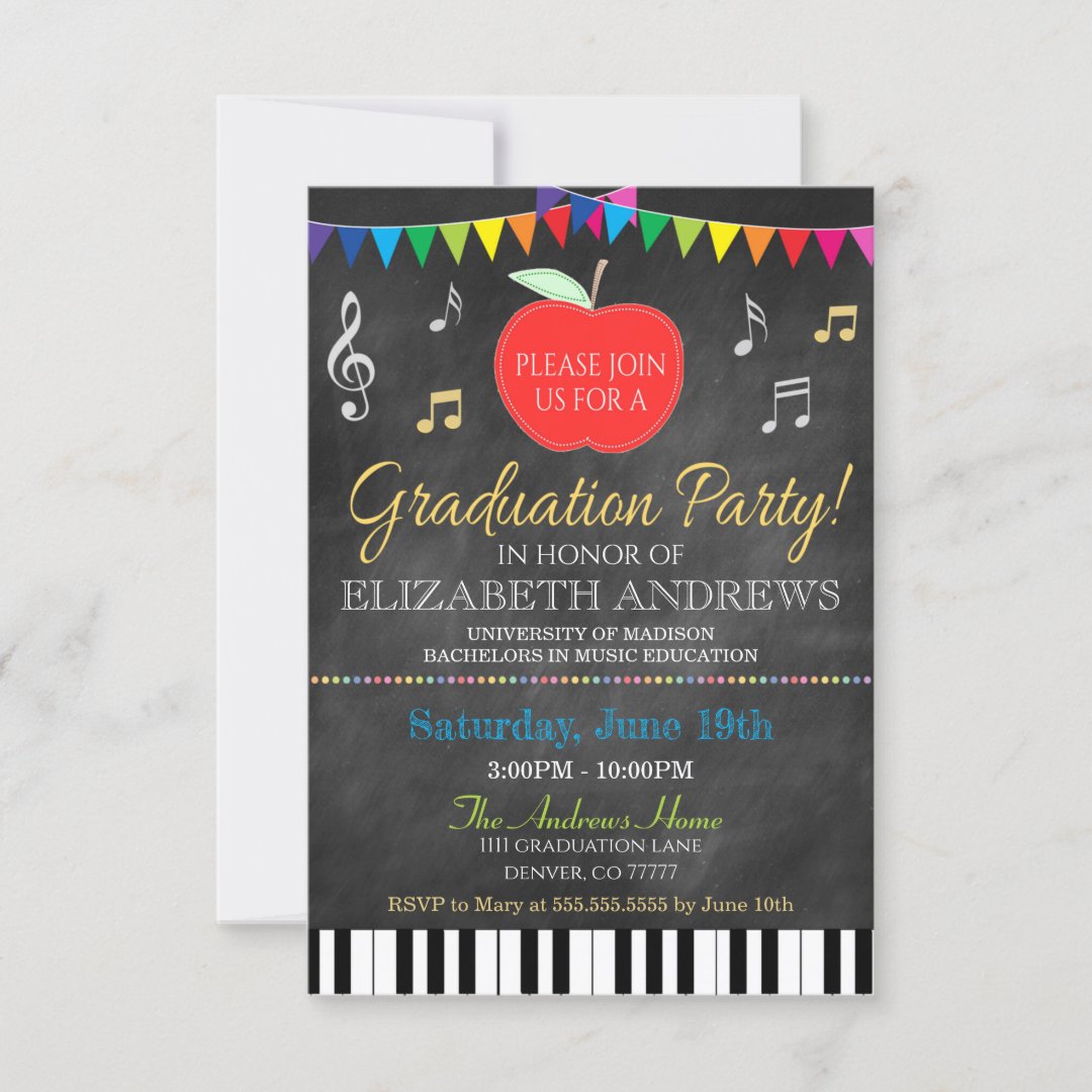 Music Teacher Graduation Invitation | Zazzle