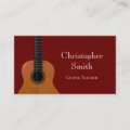 Music Teacher Guitar Lessons Musical Red Business Card | Zazzle