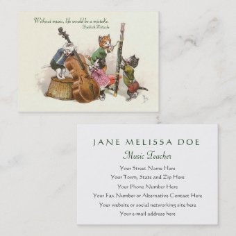 Music Teacher, Musician. Music Store - Two Sided Business Card | Zazzle
