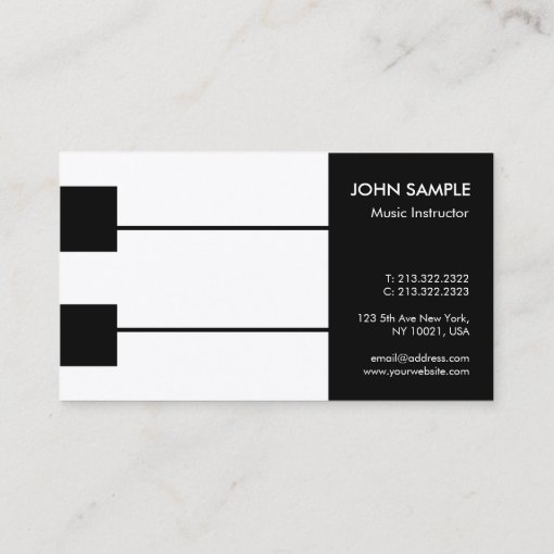 Music Teacher Piano Lessons Instructor Business Card | Zazzle