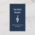 Music Teacher Treble Clef QR code Navy Blue Business Card | Zazzle