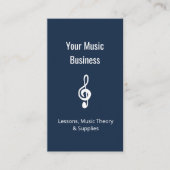 Music Teacher Treble Clef QR code Navy Blue Business Card | Zazzle