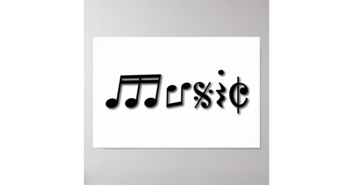 Music Text Design Poster | Zazzle