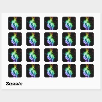 music theme square sticker | Zazzle