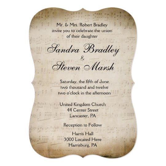 Music Theme Wedding Invitation | Zazzle.com