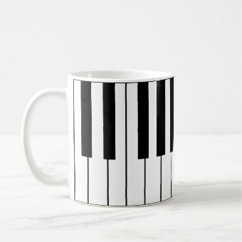 Music-themed piano keys coffee mug | Zazzle