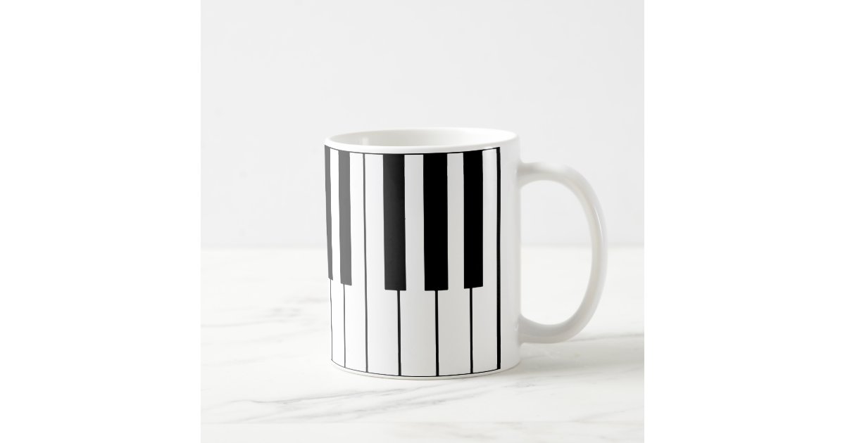 music-themed piano keys coffee mug | Zazzle
