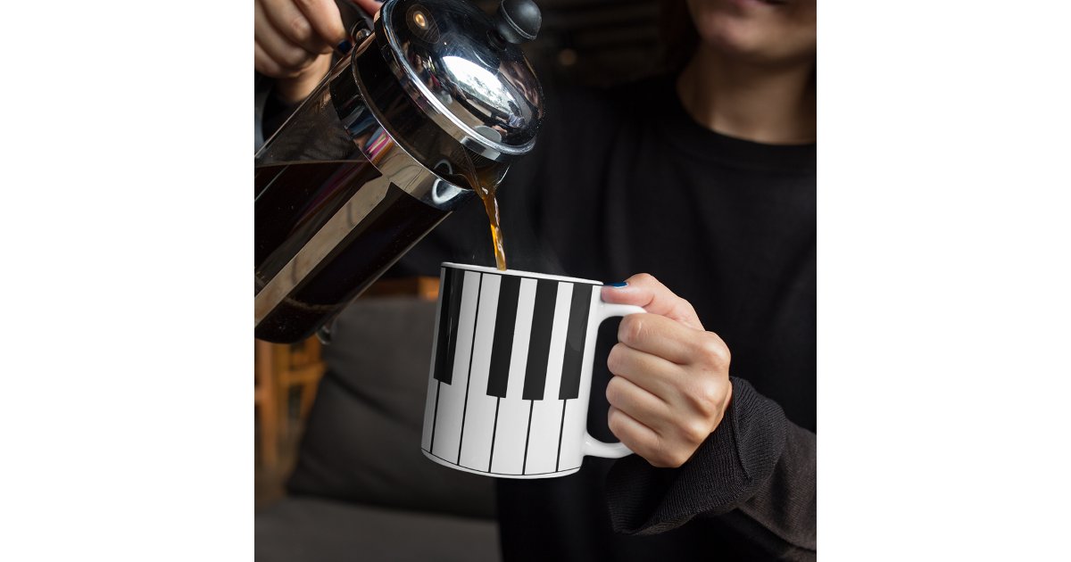 Music-themed piano keys coffee mug | Zazzle