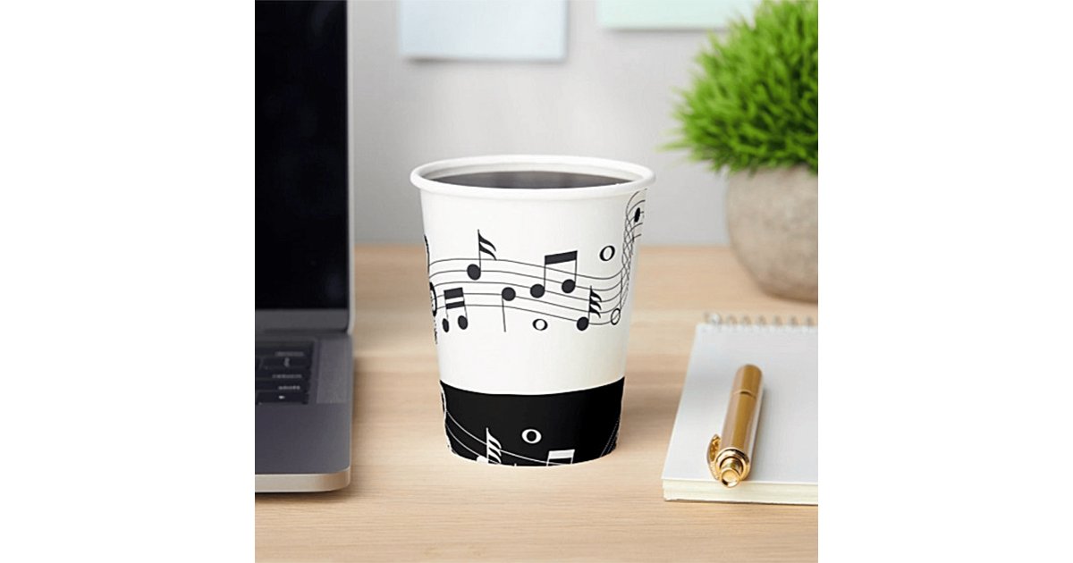 Music Themed Picnic & Party Paper Cups | Zazzle