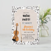 Music violin birthday party theme invitation | Zazzle