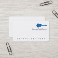 music white business card with a blue guitar | Zazzle