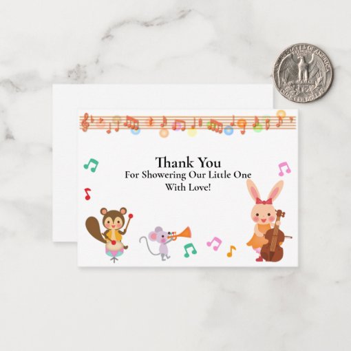 Musical Animal Thank You Cards | Zazzle
