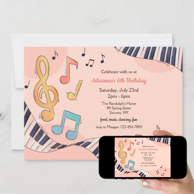 Musical Birthday Party Invitation | Zazzle