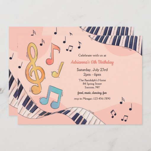 Musical Birthday Party Invitation | Zazzle