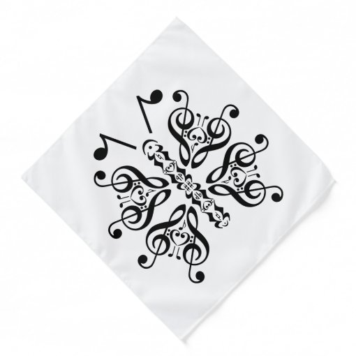 Musical Butterfly Music Note Scroll Design Bandana | Zazzle
