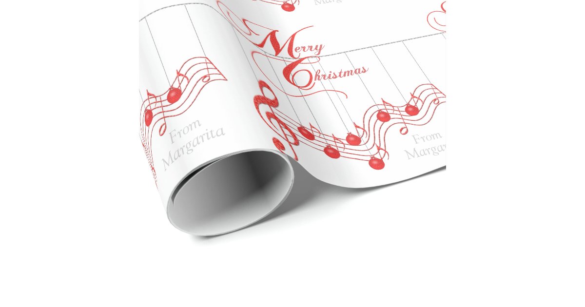 Musical Christmas Celebration Custom Wrapping Paper | Zazzle.com