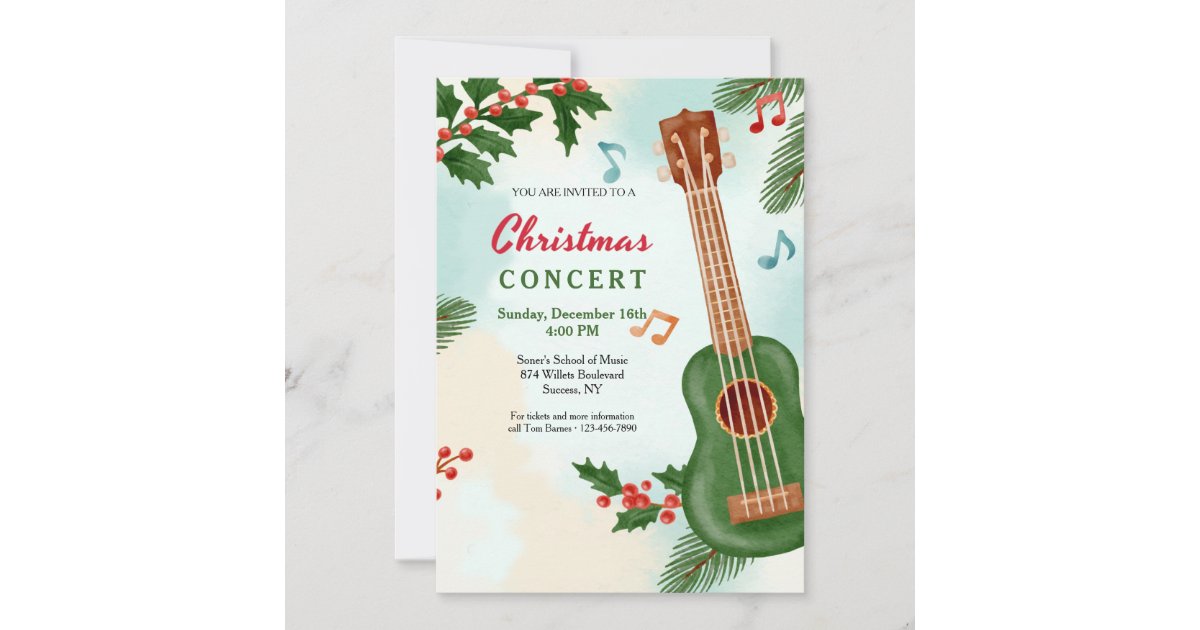 Musical Christmas Concert Invitation | Zazzle