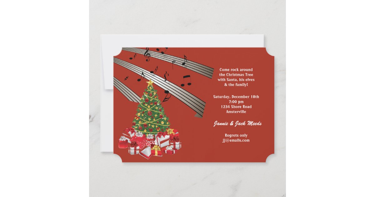 Musical Christmas Invitation | Zazzle