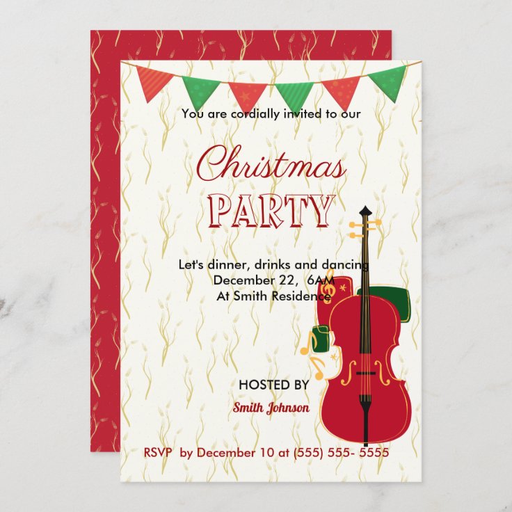 Musical Christmas party invitation | Zazzle