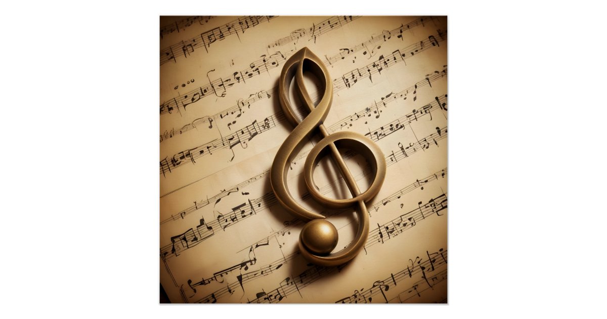 Musical Clef Note Poster | Zazzle