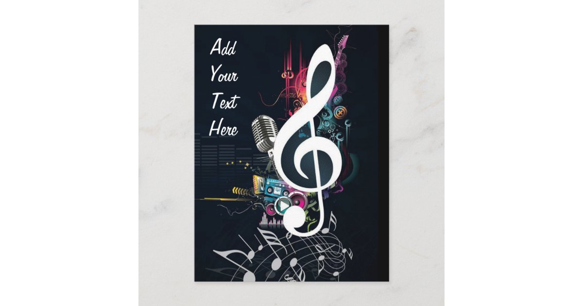 Musical Cleft Note Abstract Postcard | Zazzle