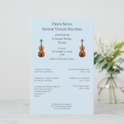 Musical Concert Violin Recital Program | Zazzle