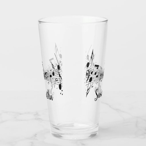 Musical Design Drinking Glass | Zazzle