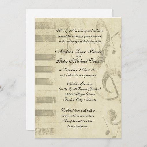 Musical Design Wedding Invitations | Zazzle