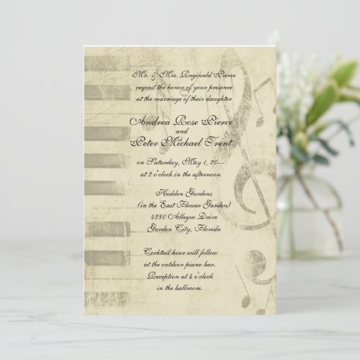 Musical Design Wedding Invitations | Zazzle