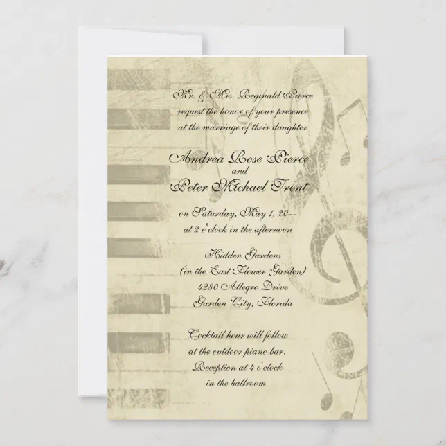 Musical Design Wedding Invitations | Zazzle