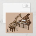 Musical Giraffe Playing Piano Postcard | Zazzle