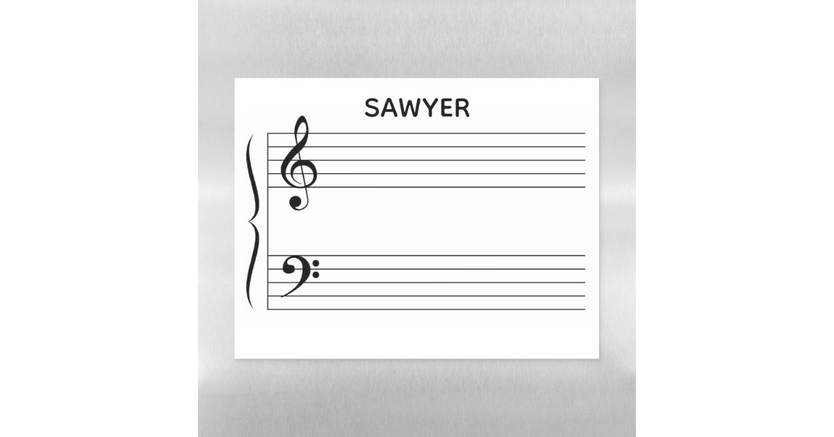 Musical Grand Staff Magnetic Dry Erase Sheet | Zazzle