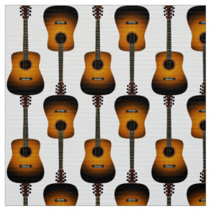 Groovy Guitar Pattern Fabric | Zazzle