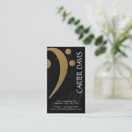 Musical Instrument - Bass Clef Business Card | Zazzle