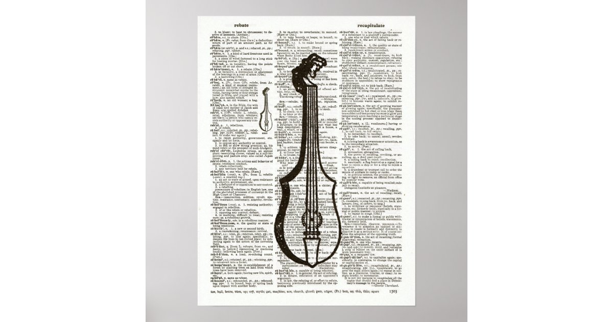 Musical Instrument Dictionary Art Poster | Zazzle