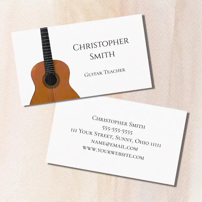 Musical Instrument Guitar Lessons Business Card | Zazzle