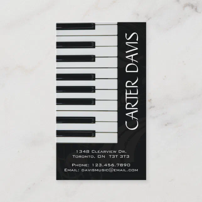 Musical Instrument - Piano Business Card | Zazzle