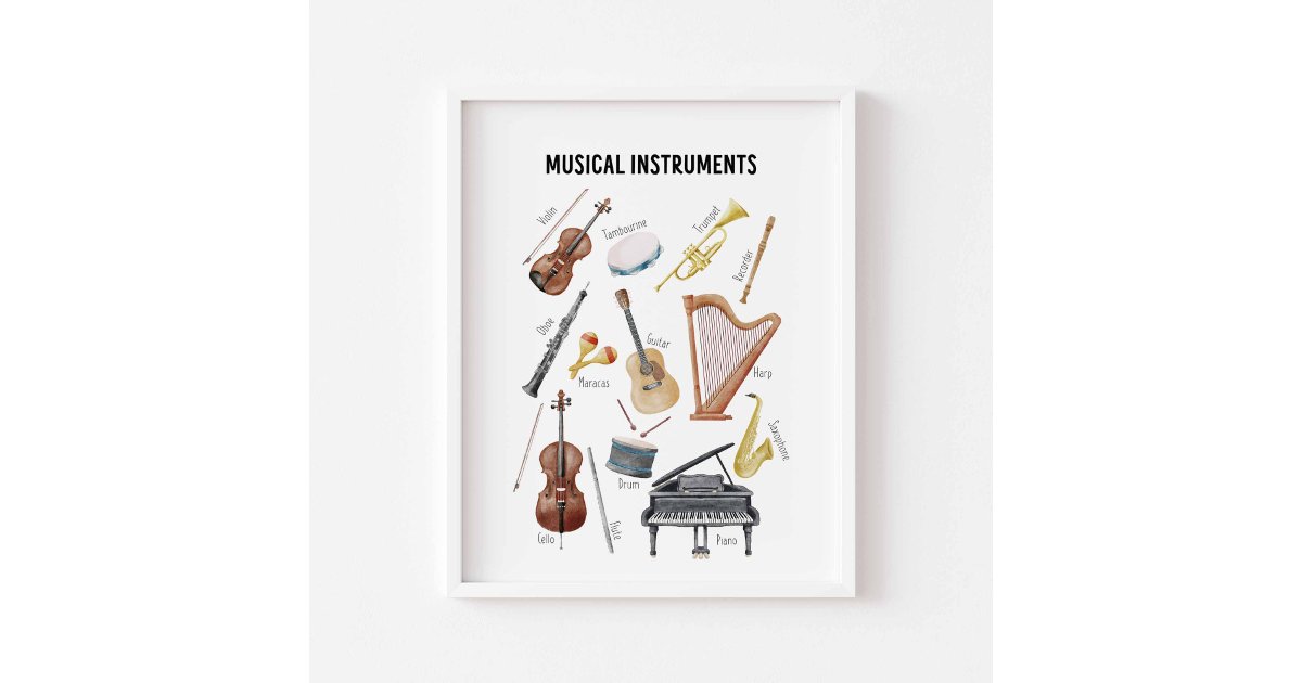 Musical instrument poster | Zazzle